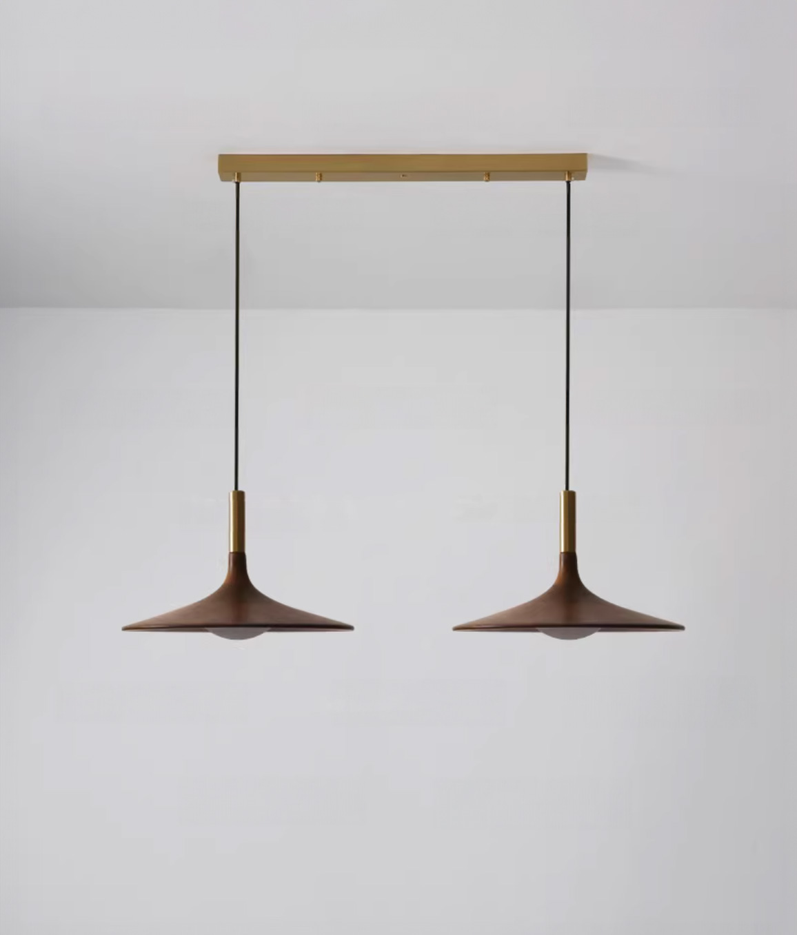 Walnut Wood Brass Pendant Light Fixture, Dinning Room Light for Dining ...